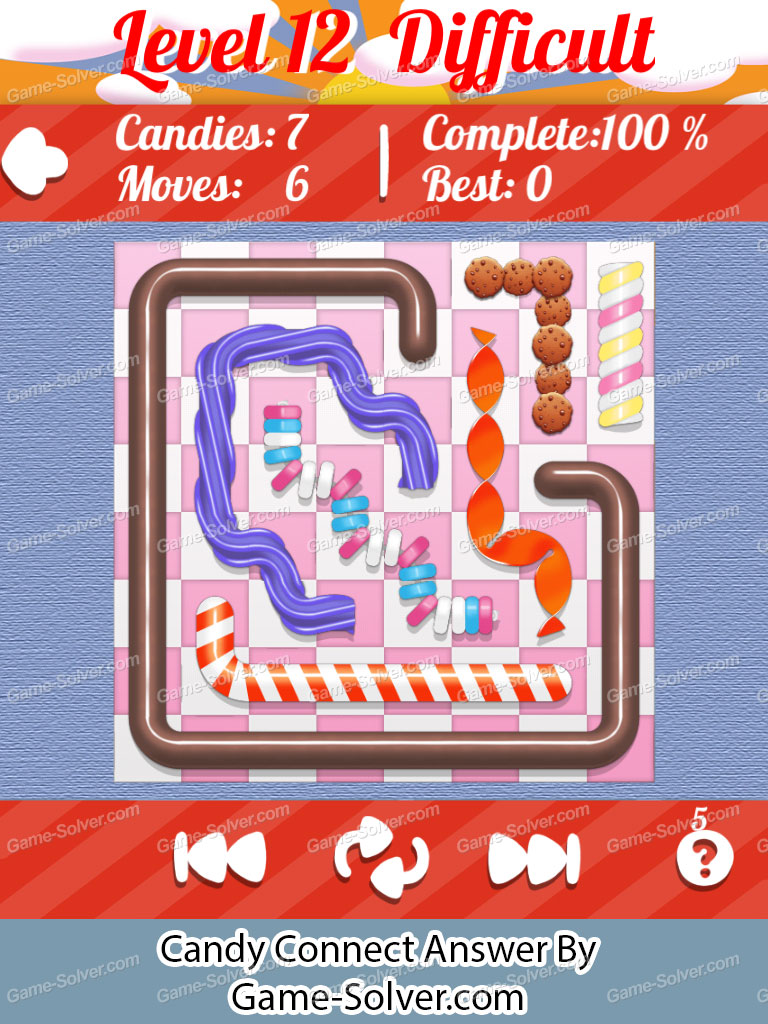 Candy Connect 8x8 Difficult Level 12 • Game Solver