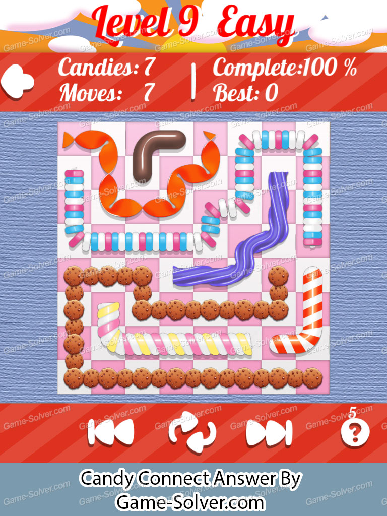 Candy Connect 8x8 Easy Level 9 • Game Solver