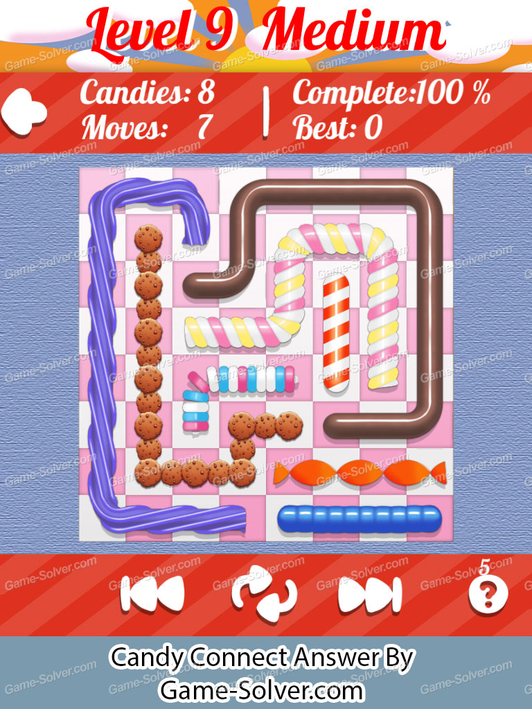 Candy Connect 8x8 Medium Level 9 • Game Solver