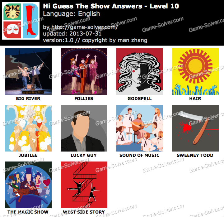 Hi Guess the Show Level 10 • Game Solver