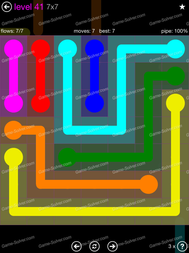 Flow 7x7 Mania Level 41 • Game Solver