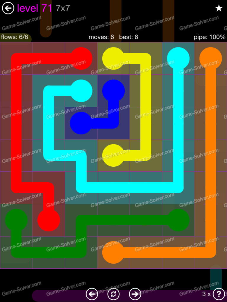 Flow 7x7 Mania Level 71 • Game Solver