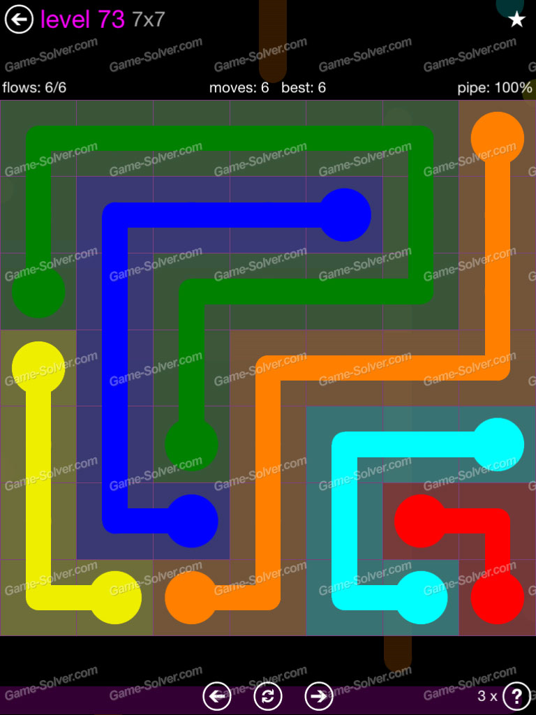 Flow 7x7 Mania Level 73 • Game Solver