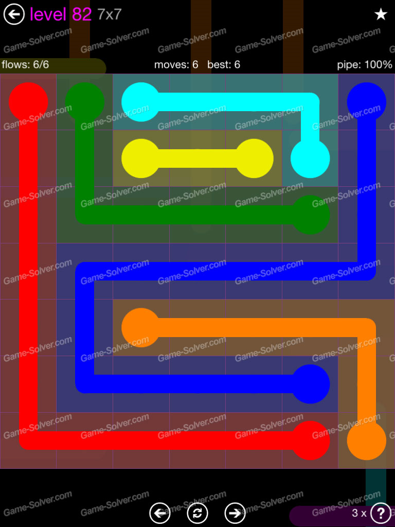 Flow 7x7 Mania Level 82 • Game Solver