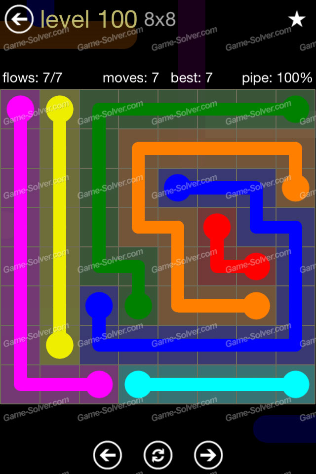 Flow 8x8 Mania Level 100 • Game Solver
