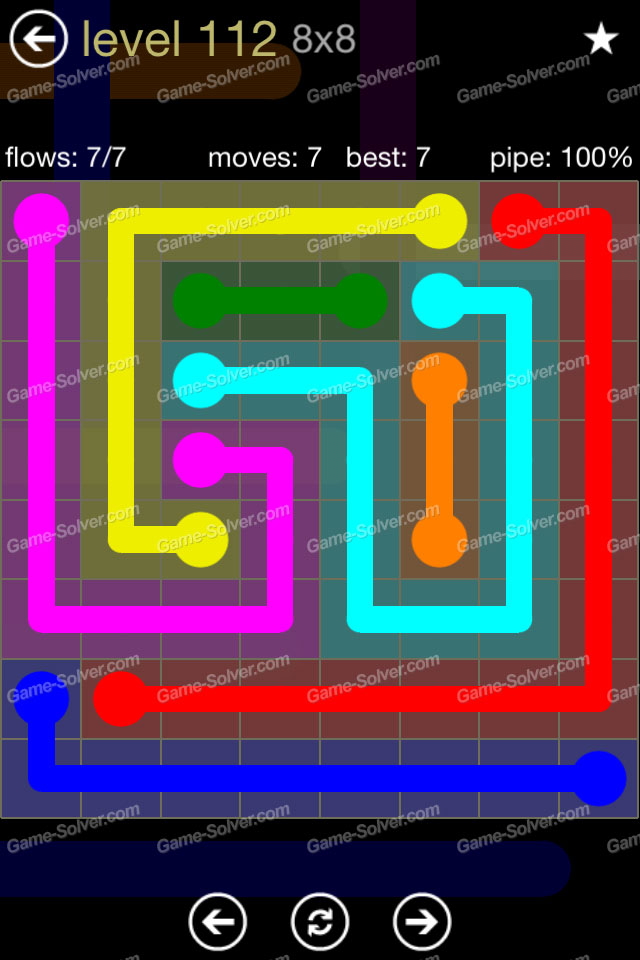 Flow 8x8 Mania Level 112 • Game Solver