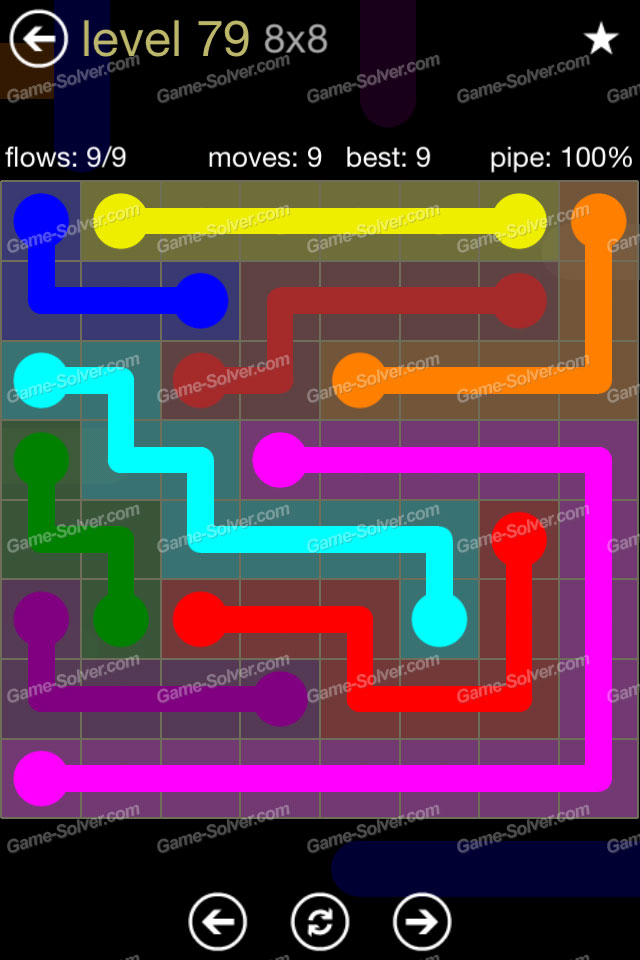 Flow 8x8 Mania Level 79 • Game Solver