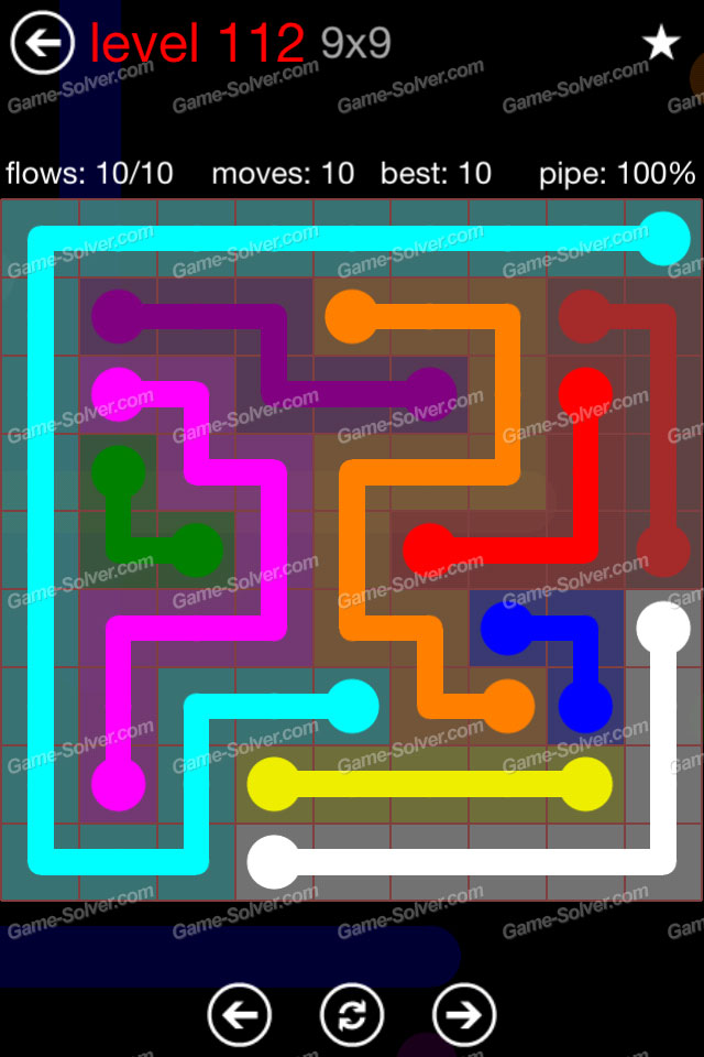 Flow 9x9 Mania Level 112 • Game Solver