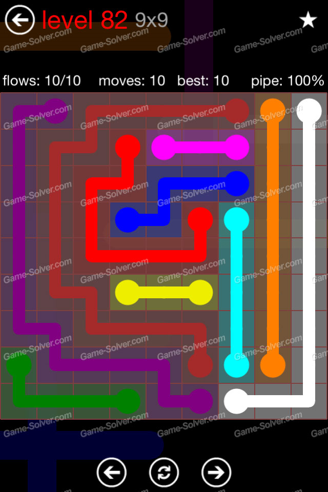 Flow 9x9 Mania Level 82 • Game Solver