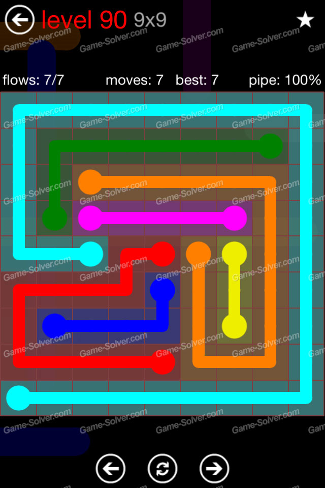 Flow 9x9 Mania Level 90 • Game Solver