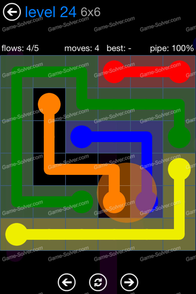 Flow Bonus Pack 6x6 Level 24 • Game Solver