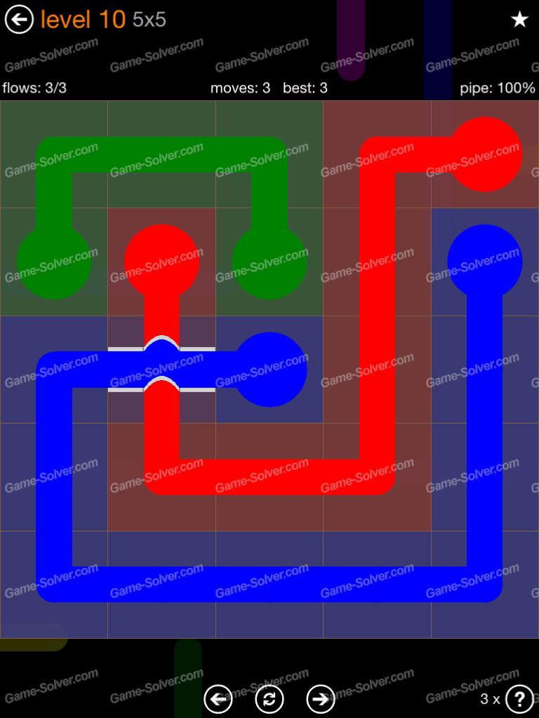 Flow Bridge Pack 5x5 Level 10 • Game Solver