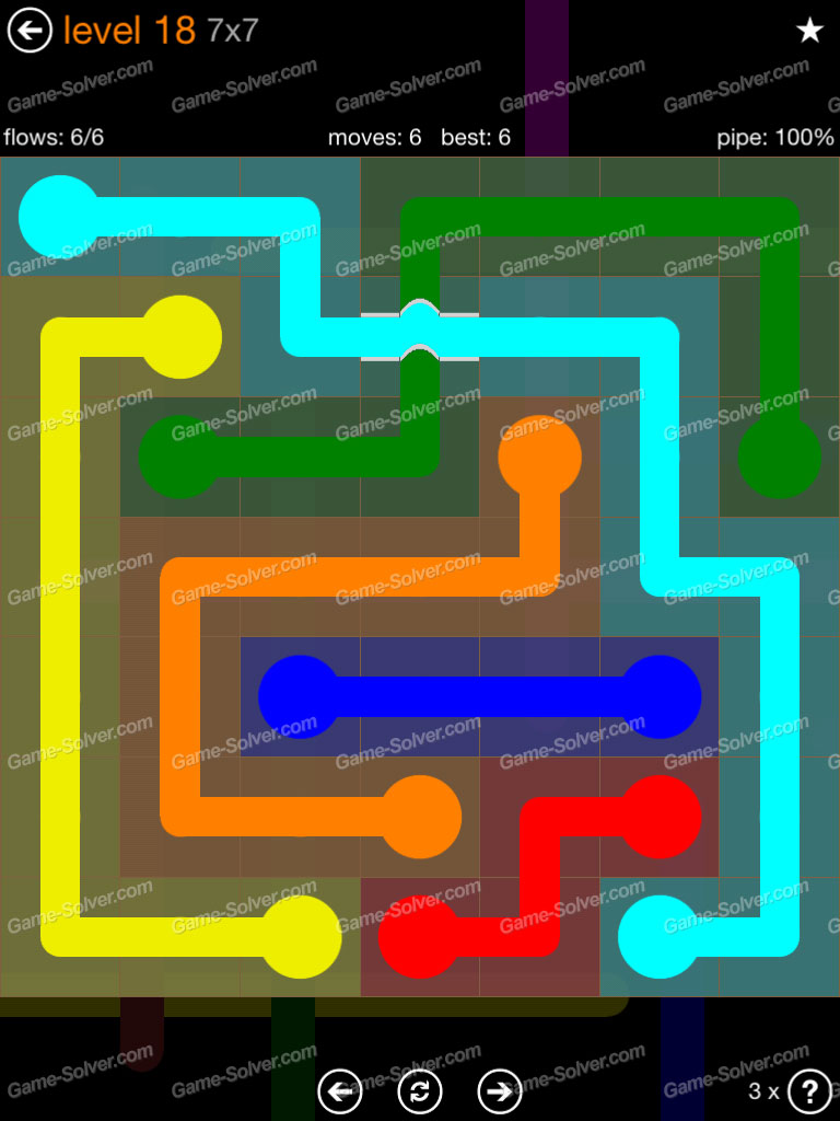 Flow Bridge Pack 7x7 Level 18 • Game Solver