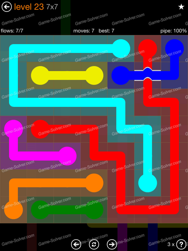 Flow Bridge Pack 7x7 Level 23 • Game Solver