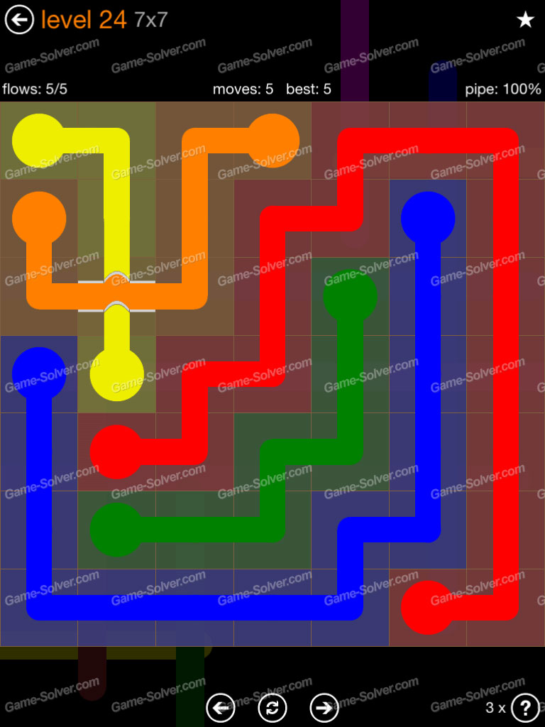Flow Bridge Pack 7x7 Level 24 • Game Solver