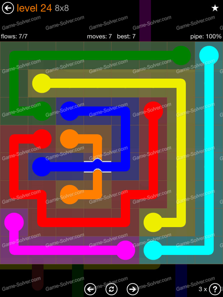Flow Bridge Pack 8x8 Level 24 • Game Solver