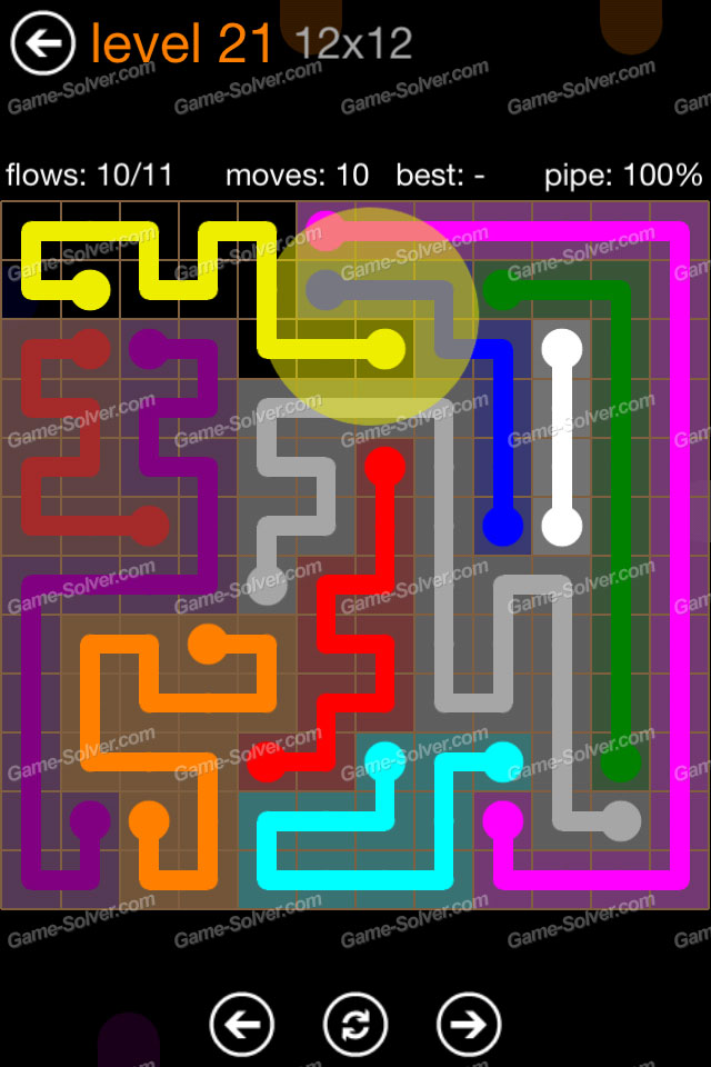 Flow Jumbo Pack 12x12 Level 21 • Game Solver