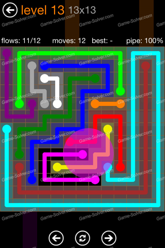 Flow Jumbo Pack 13x13 Level 13 • Game Solver