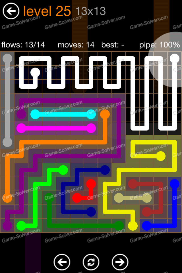 Flow Jumbo Pack 13x13 Level 25 • Game Solver