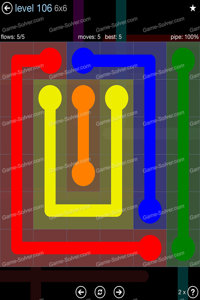 Flow Rainbow Pack Level 106 • Game Solver