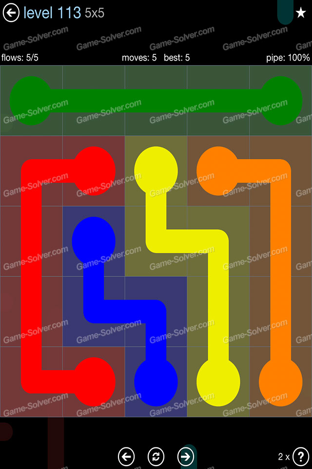Flow Rainbow Pack Level 113 • Game Solver