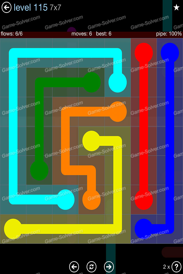Flow Rainbow Pack Level 115 • Game Solver