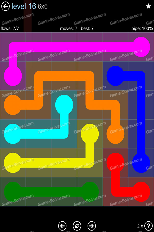 Flow Rainbow Pack Level 16 • Game Solver