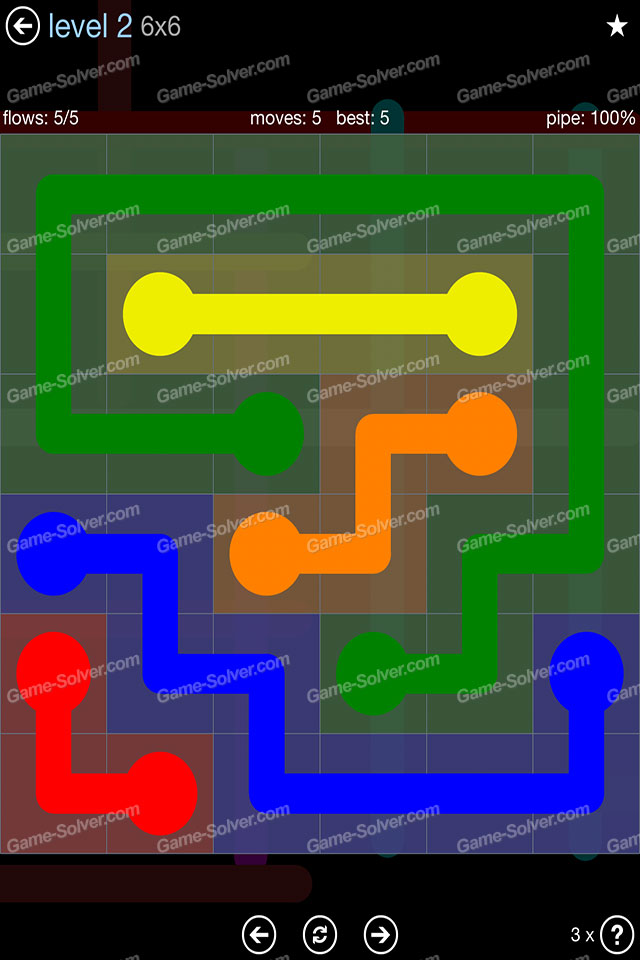 Flow Rainbow Pack Level 2 • Game Solver