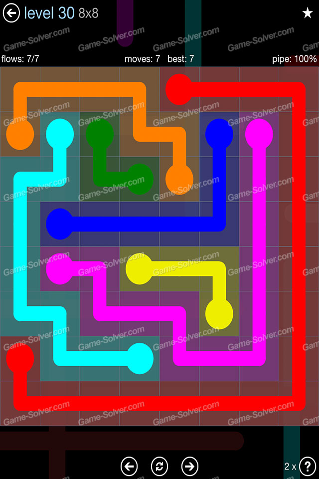 Flow Rainbow Pack Level 30 • Game Solver
