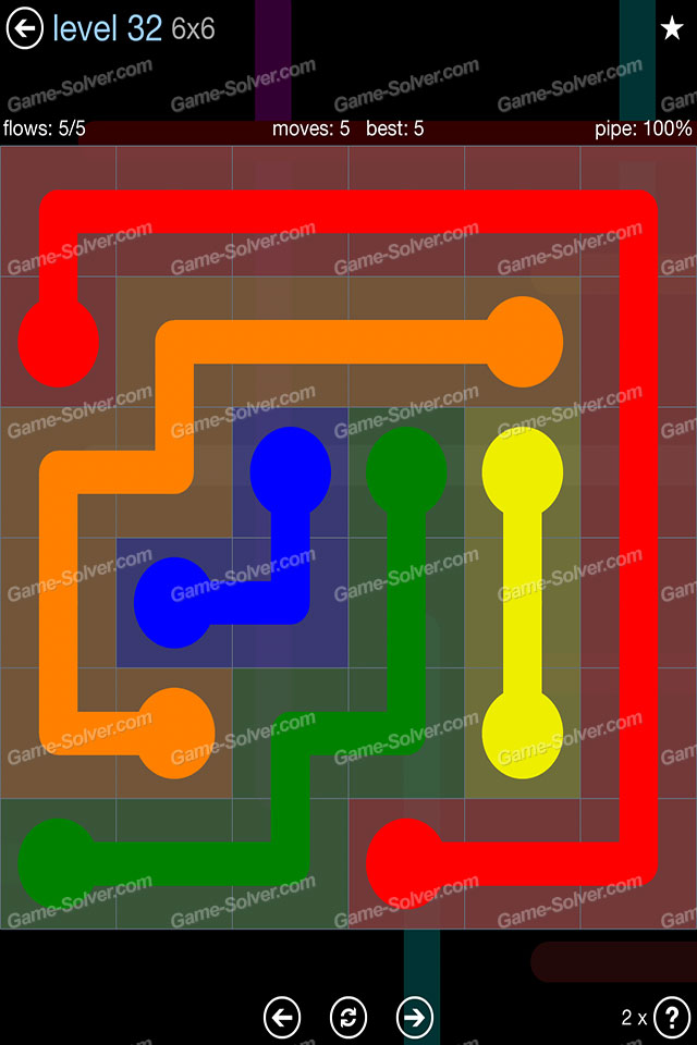 Flow Rainbow Pack Level 32 • Game Solver