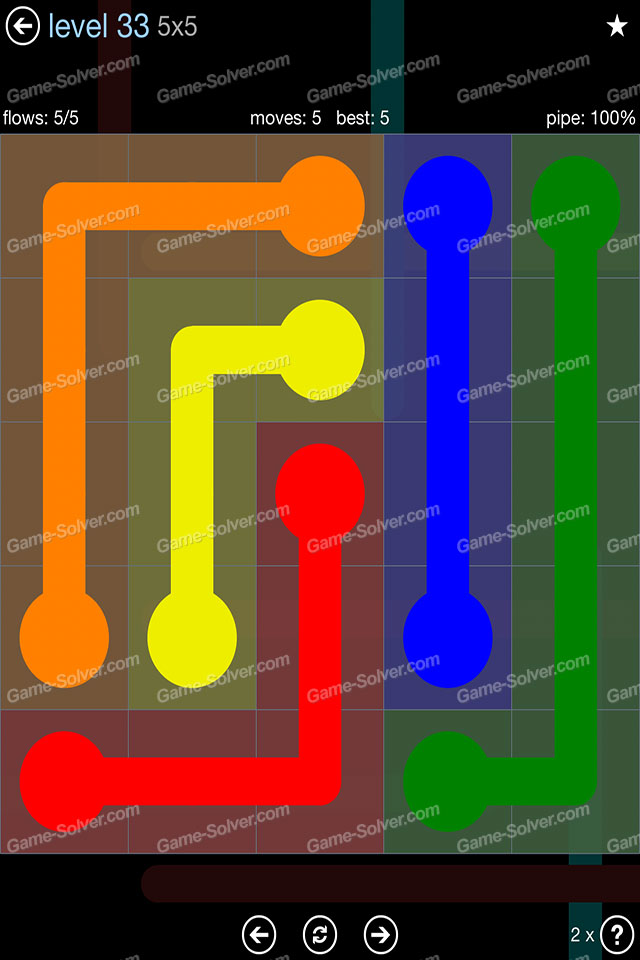 Flow Rainbow Pack Level 33 • Game Solver