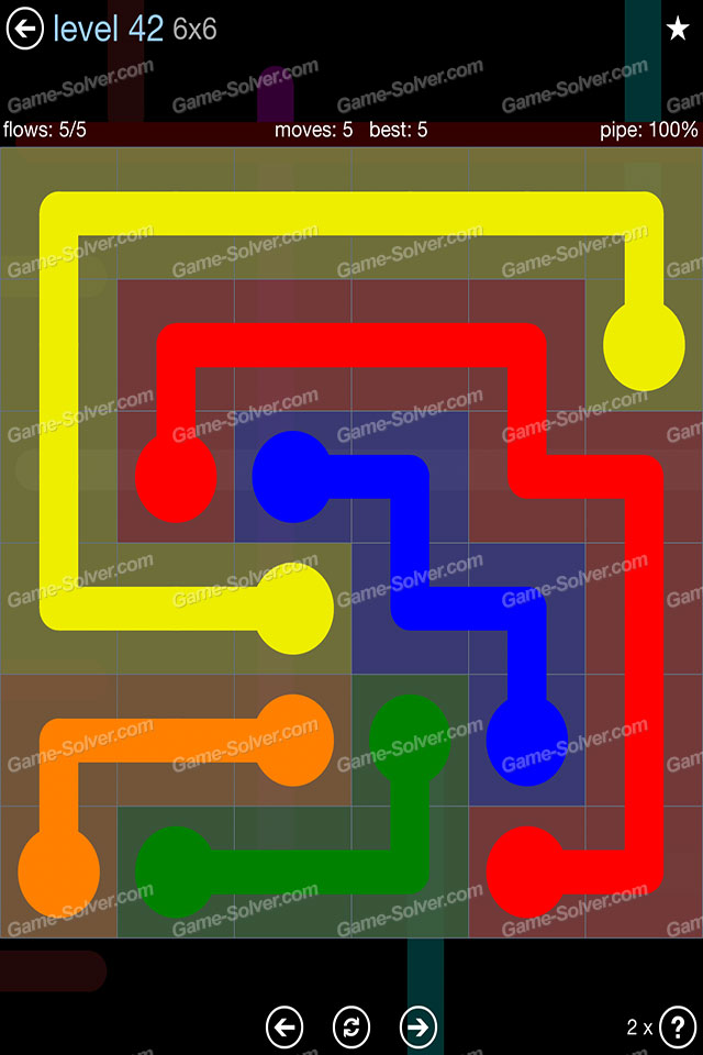 Flow Rainbow Pack Level 42 • Game Solver