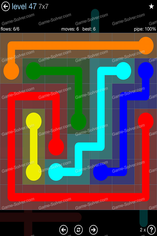 Flow Rainbow Pack Level 47 • Game Solver