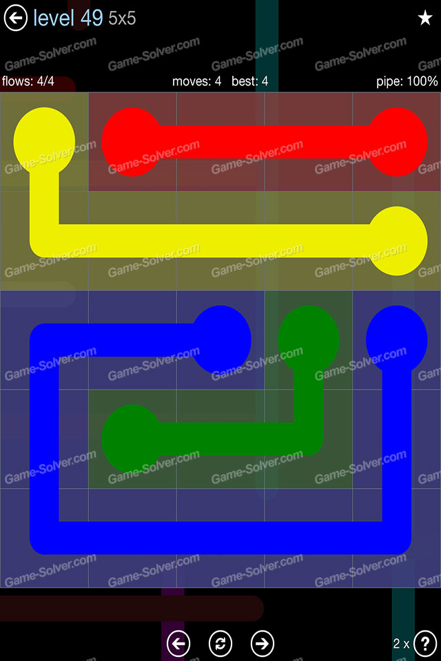 Flow Rainbow Pack Level 49 • Game Solver