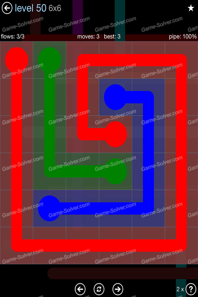 Flow Rainbow Pack Level 50 • Game Solver