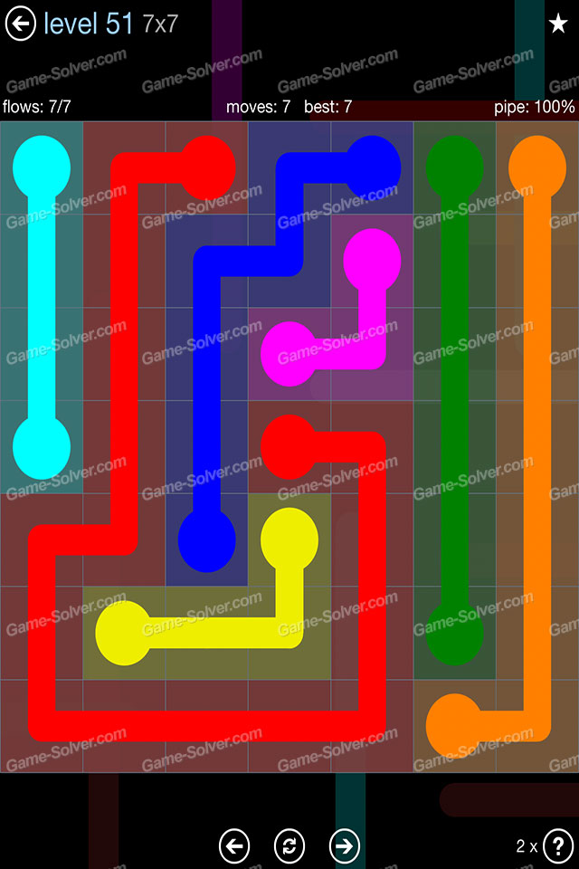Flow Rainbow Pack Level 51 • Game Solver