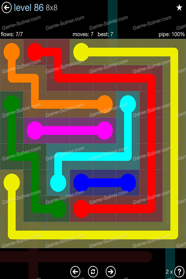 Flow Rainbow Pack Level 86 • Game Solver