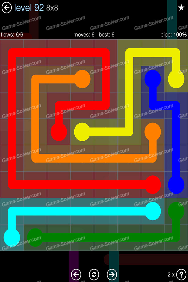 Flow Rainbow Pack Level 92 • Game Solver