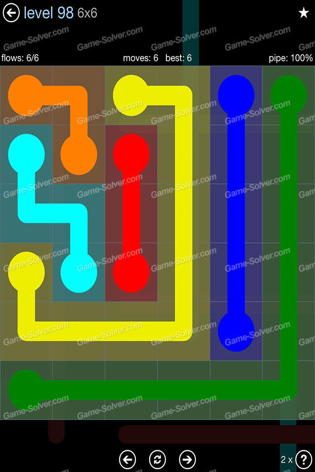 Flow Rainbow Pack Level 98 • Game Solver