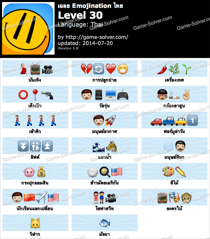 Emojination Thai Level 30 • Game Solver