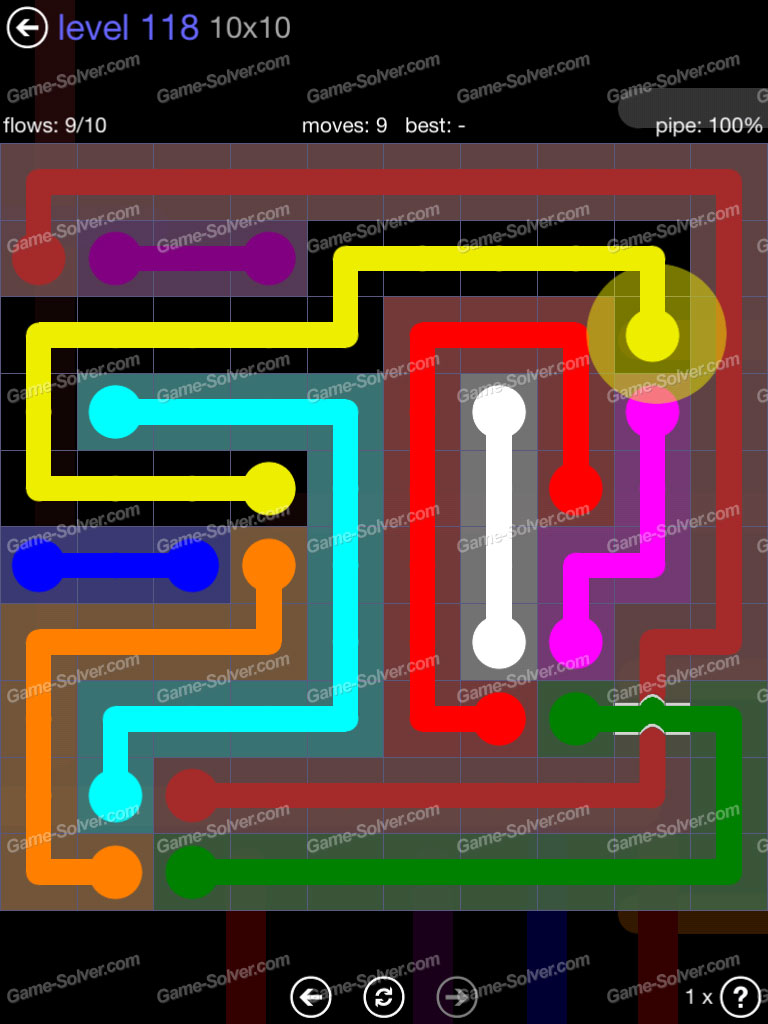 Flow Bridges 10x10 Mania Level 118 • Game Solver
