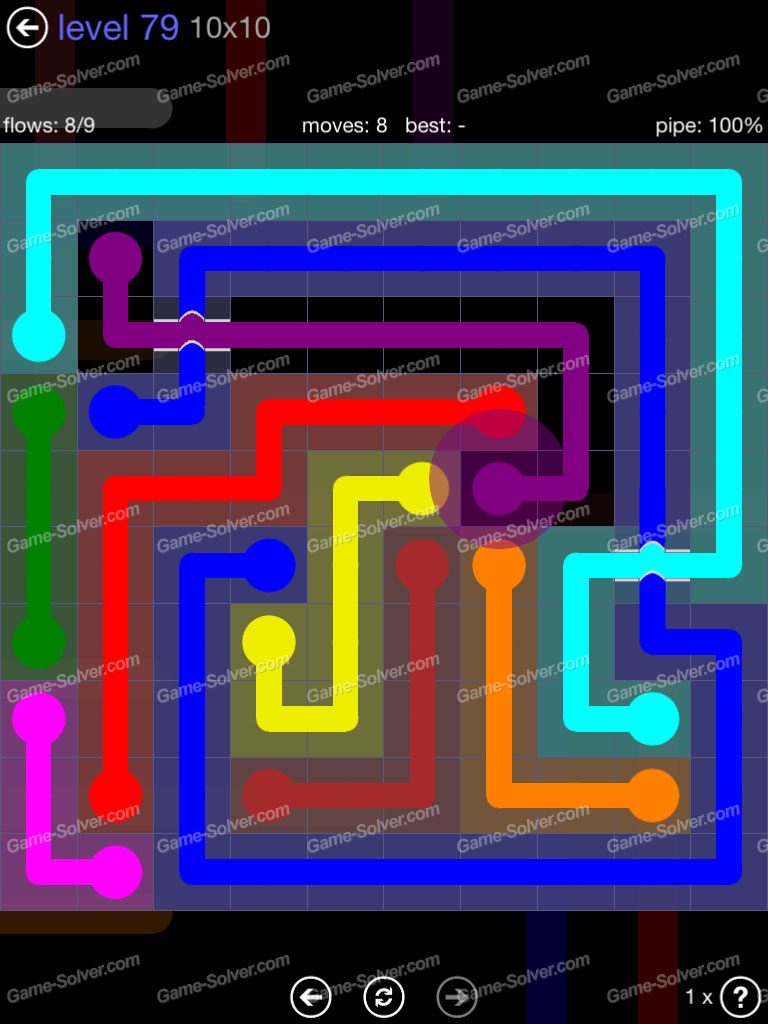 Flow Bridges 10x10 Mania Level 79 • Game Solver