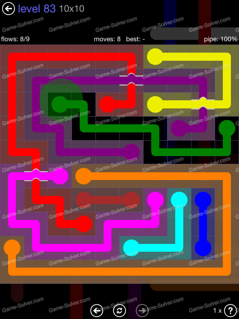 Flow Bridges 10x10 Mania Level 83 • Game Solver