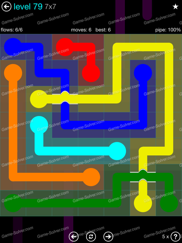 Flow Bridges 7x7 Mania Level 79 • Game Solver