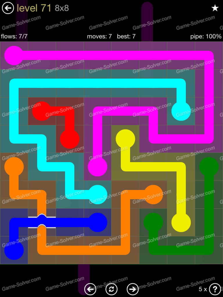 Flow Bridges 8x8 Mania Level 71 • Game Solver