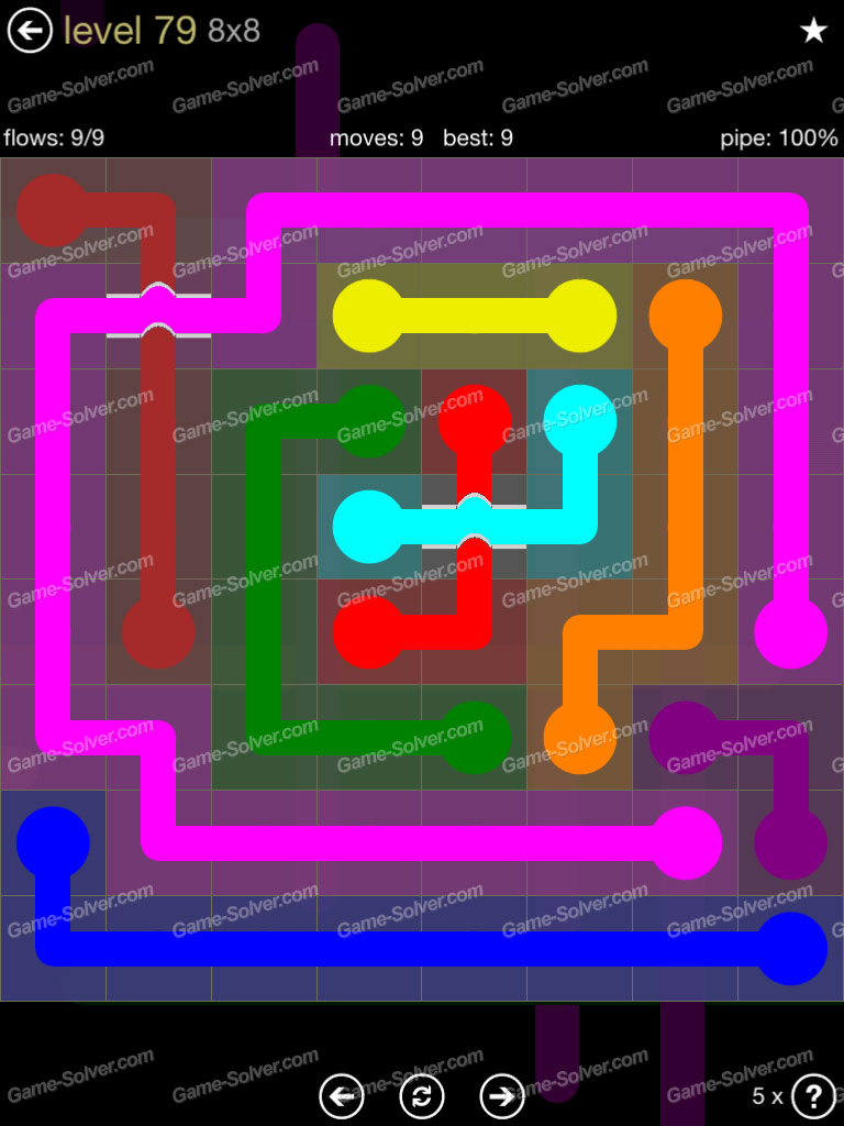 Flow Bridges 8x8 Mania Level 79 • Game Solver