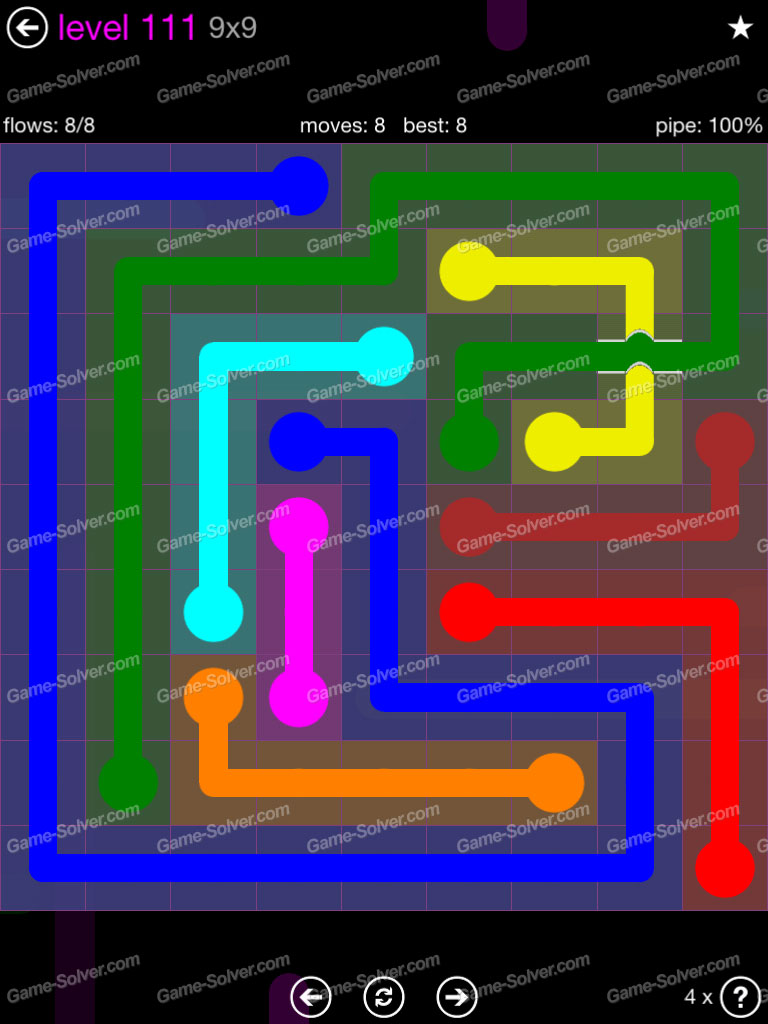 Flow Bridges 9x9 Mania Level 111 • Game Solver