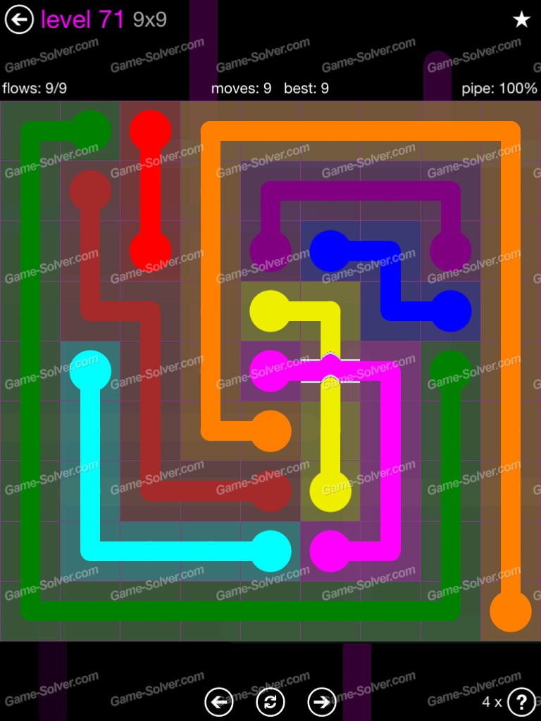 Flow Bridges 9x9 Mania Level 71 • Game Solver