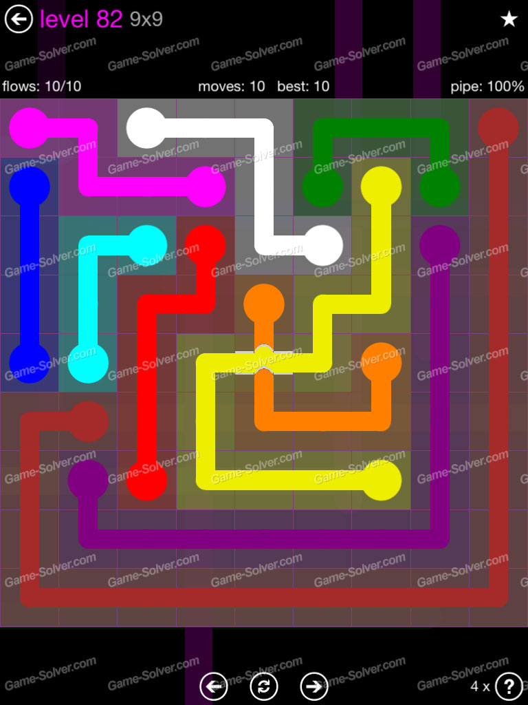 Flow Bridges 9x9 Mania Level 82 • Game Solver