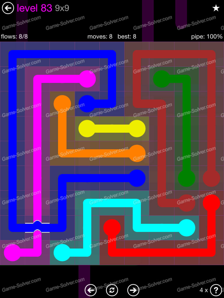 Flow Bridges 9x9 Mania Level 83 • Game Solver